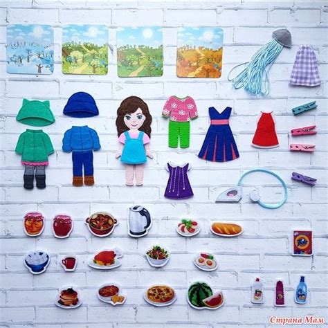 Развивающая книжка Кукольный домик Войлочные куклы Образцы успокаивающих книг Шаблоны