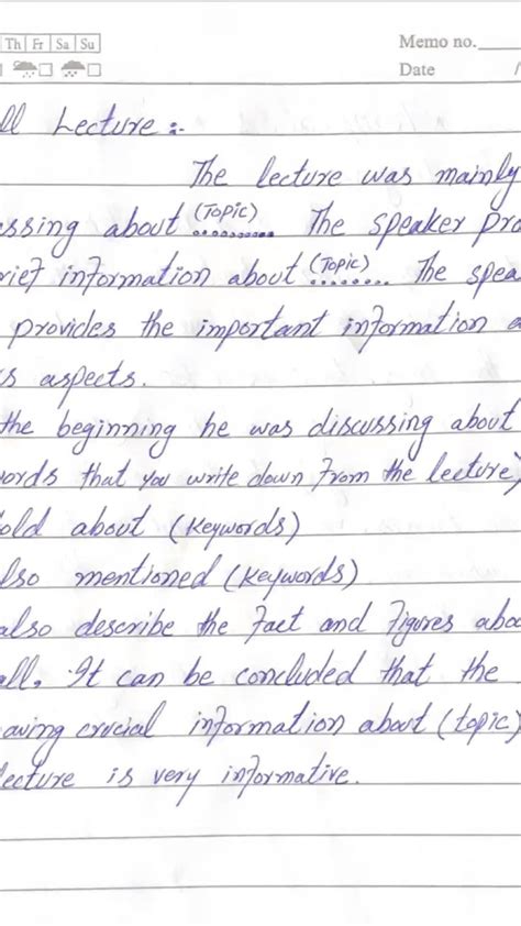 PTE Retell Lecture Template