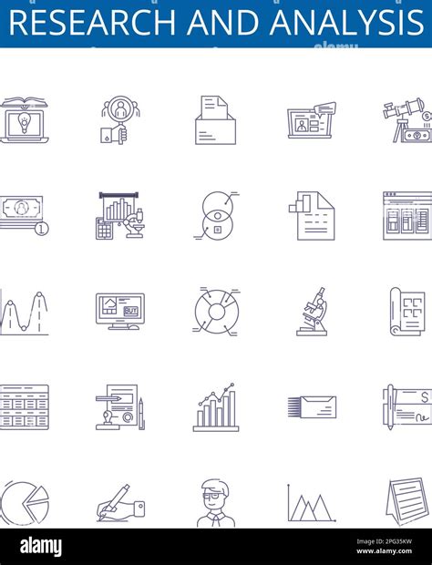 Research And Analysis Line Icons Signs Set Design Collection Of