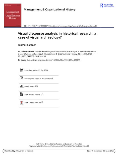 Pdf Visual Discourse Analysis In Historical Research A Case Of