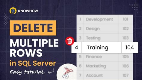 Delete Single And Multiple Rows In SQL Server In Minutes FLAT YouTube