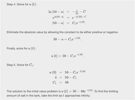 Separation Of Variables Determining Salt Concentration Question R Calculus