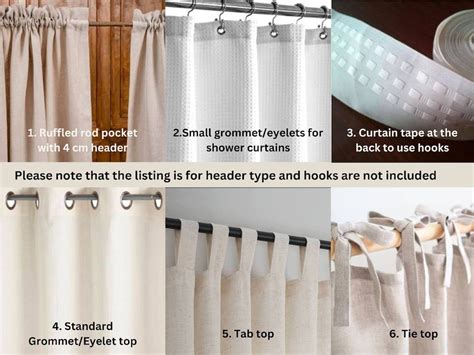 Curtain Header Customization Grommet Tab Or Tie Top Add On Etsy