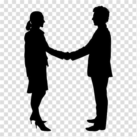 Man Drawing Handshake Holding Hands Silhouette Cartoon Gesture