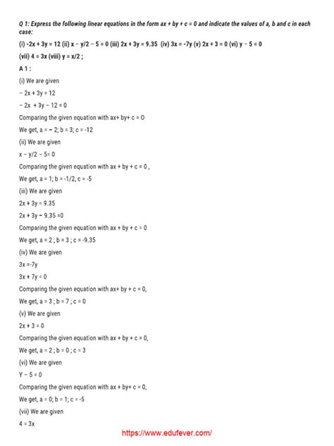 Chapter 13 Linear Equations In Two Variables Pdf