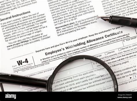 Irs Form W 4 Employees Withholding Allowance Certificate Blank On A4