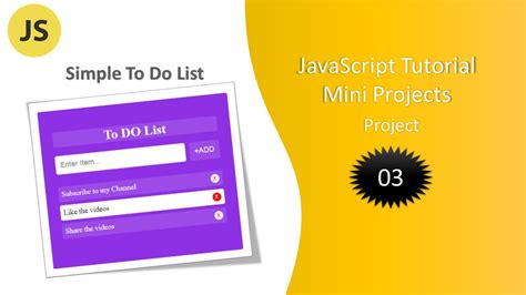Simple To Do List JavaScript Beginner Projects YouTube