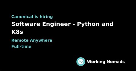 Software Engineer Python And K8s At Canonical Working Nomads