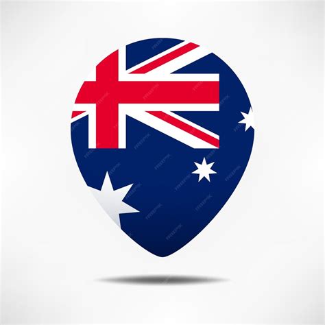 Premium Vector Australia Map Pointers Flag With Shadow Pin Flag