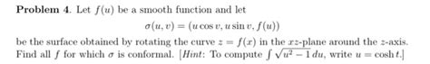 Solved Problem Let F U Be A Smooth Function And Let U Chegg Com