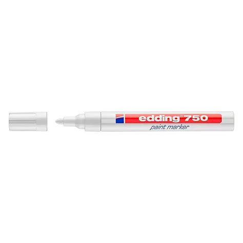 Edding 750 Marker Med Permanent Hvid Blæk Og 2 4 Mm Stregbredde
