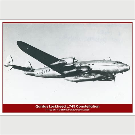 Qantas Empire Airways Art Print Lockheed L749 Constellation With