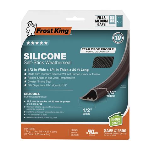 Frost King® Ss20br Silicone Tear Drop Profile Self Stick Weatherseal