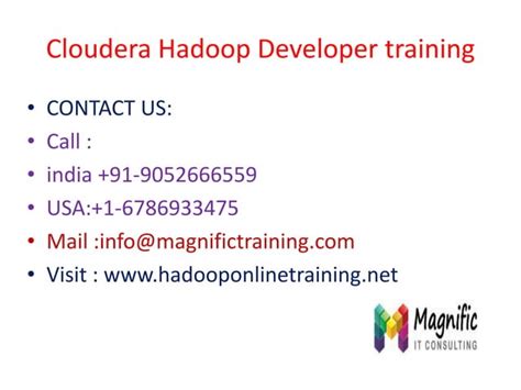Cloudera Hadoop Developer Training Pptx Cloud Computing Internet