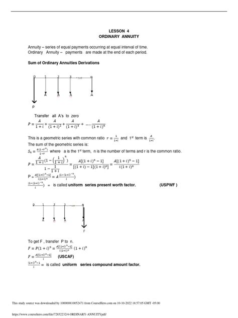 Ordinary Annuity Pdf Pdf Interest Economies