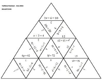 Tarsia Puzzle Solving Equations By Refreshing Maths Tpt