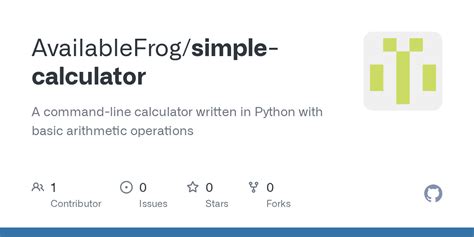 Github Availablefrogsimple Calculator A Command Line Calculator