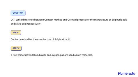 Solved Q7 Write Difference Between Contact Method And Ostwald