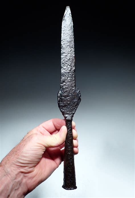 Large Umayyad Ancient Iron Weighted Throwing Javelin Spearhead From The