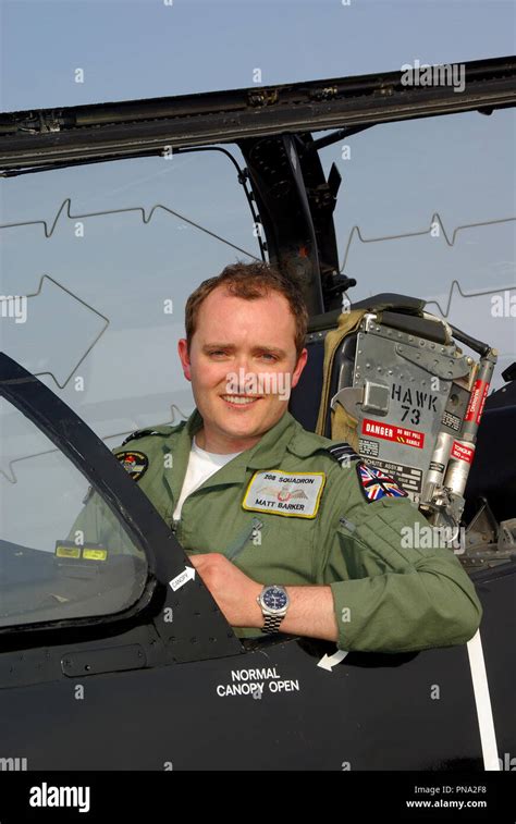 Pilot Matt Barker Raf Royal Air Force Solo Bae Hawk Air Display Pilot Sitting In The Cockpit Of
