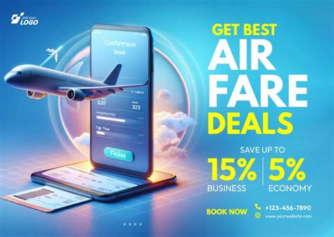 Air Ticket Booking Ad Template Postcard In 2025 Campaign Posters