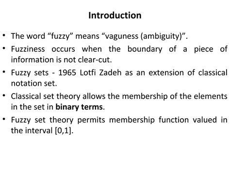 Fuzzy Set Theory Ppt