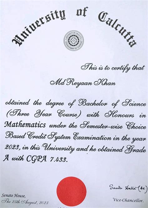 Graduation Bschonours Mathematicshonours Topperformance Md