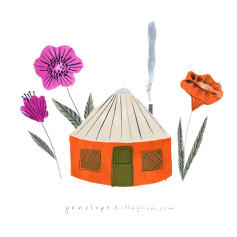 Penelope Dullaghan Yurt Flowers Animated  Illustration Art