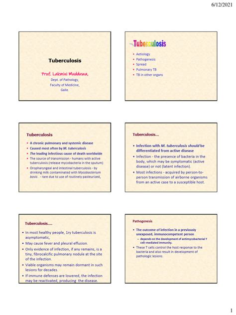 Tuberculosis Hand Out Pdf Pdf Tuberculosis Infection