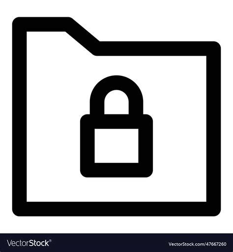 Use Of Lock System To Protect Folder Data Vector Image