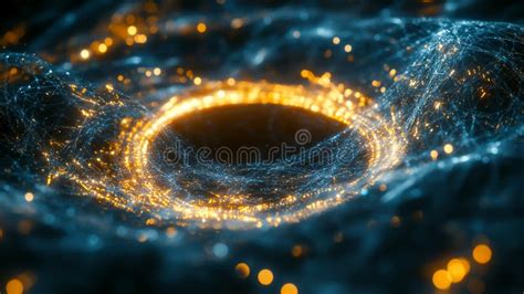 Futuristic Network Of Glowing Connections In Abstract Digital Space Stock Illustration
