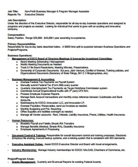 Nonprofit Job Description Template