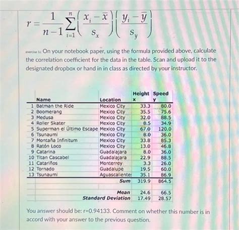 Solved r n i n sxxixˉ syyiyˉ ercise ic On your Chegg com