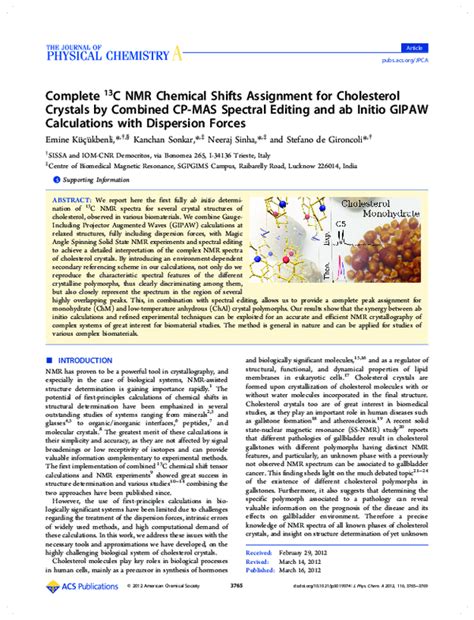 Pdf Complete 13c Nmr Chemical Shifts Assignment For Cholesterol