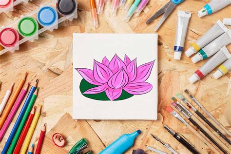 آموزش نقاشی گل نیلوفر آبی با تصاویر برای کودکان