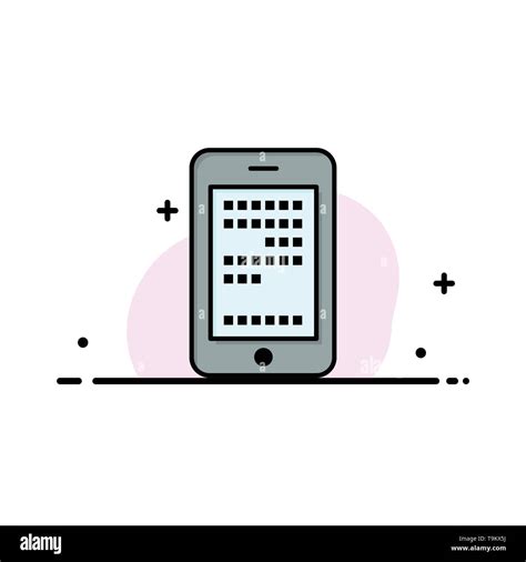 Mobile Education Cell Coding Business Flat Line Filled Icon Vector Banner Template Stock