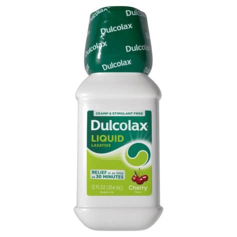 Dulcolax Stimulant Free Cherry Flavor Saline Laxative Liquid 12 Fl Oz