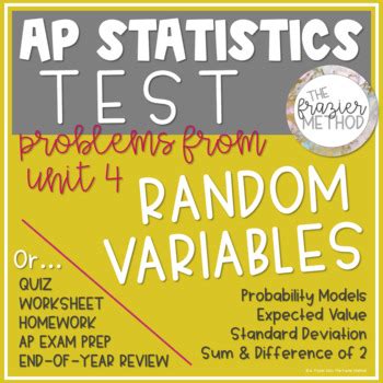 AP Statistics Test Sum Difference Of Two Random Variables Expected Value