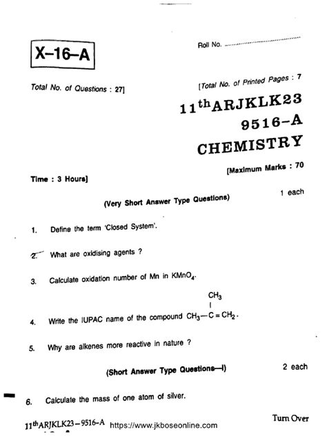 Jk Bose Class 11 Chemistry 9516 A 2023 Pdf