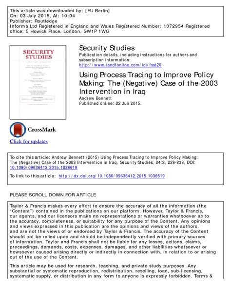 Using Process Tracing To Improve Policy Making The Negative Case Of