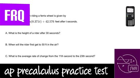 Ap Precalculus Practice Test Unit 3 Frq 4 Ti 84 Graphing Trigonometric Functions
