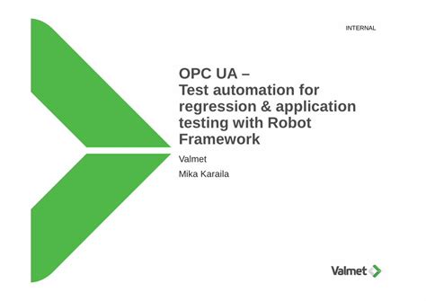 PDF OPC UA Test Automation For Regression Application PDF FileINTERNAL OPC UA Test