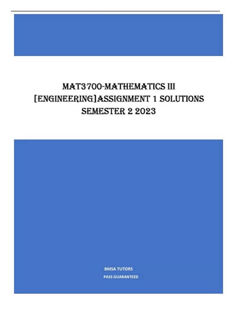 mat3700 assignment 1 solutions semester 2 2023 pass guaranteed