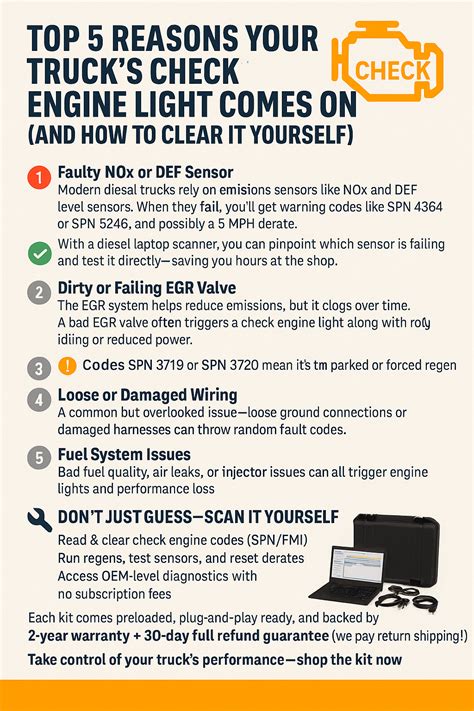 Top 5 Reasons Your Trucks Check Engine Light Comes On And How To Cle