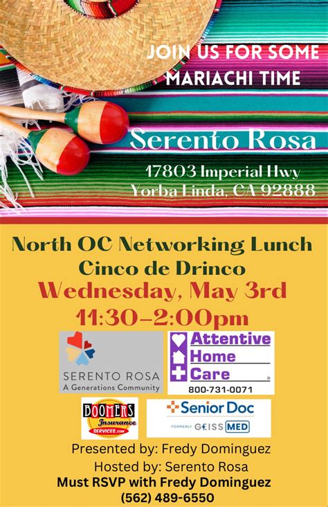 Join Us At Serento Rosa Yorba Linda For Our Upcoming Cinco De Drinco