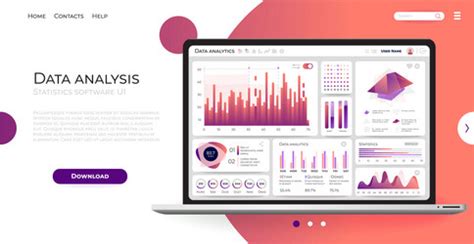 Dashboard Ui Modern Presentation With Data Graphs Vector Image