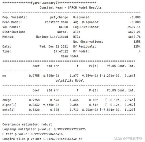 【项目实战】python基于波动率模型arch和garch进行股票数据分析项目实战garch模型python Csdn博客