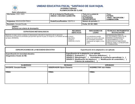 Plan De Clase 1 Pdf