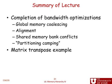 L6 Memory Hierarchy Optimization Iv Bandwidth Optimization Ppt Download