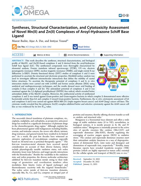 Pdf Syntheses Structural Characterization And Cytotoxicity